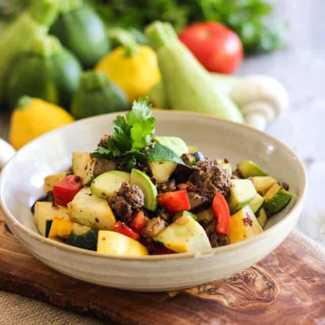 Paleo Ground Beef and Zucchini Breakfast Bowl